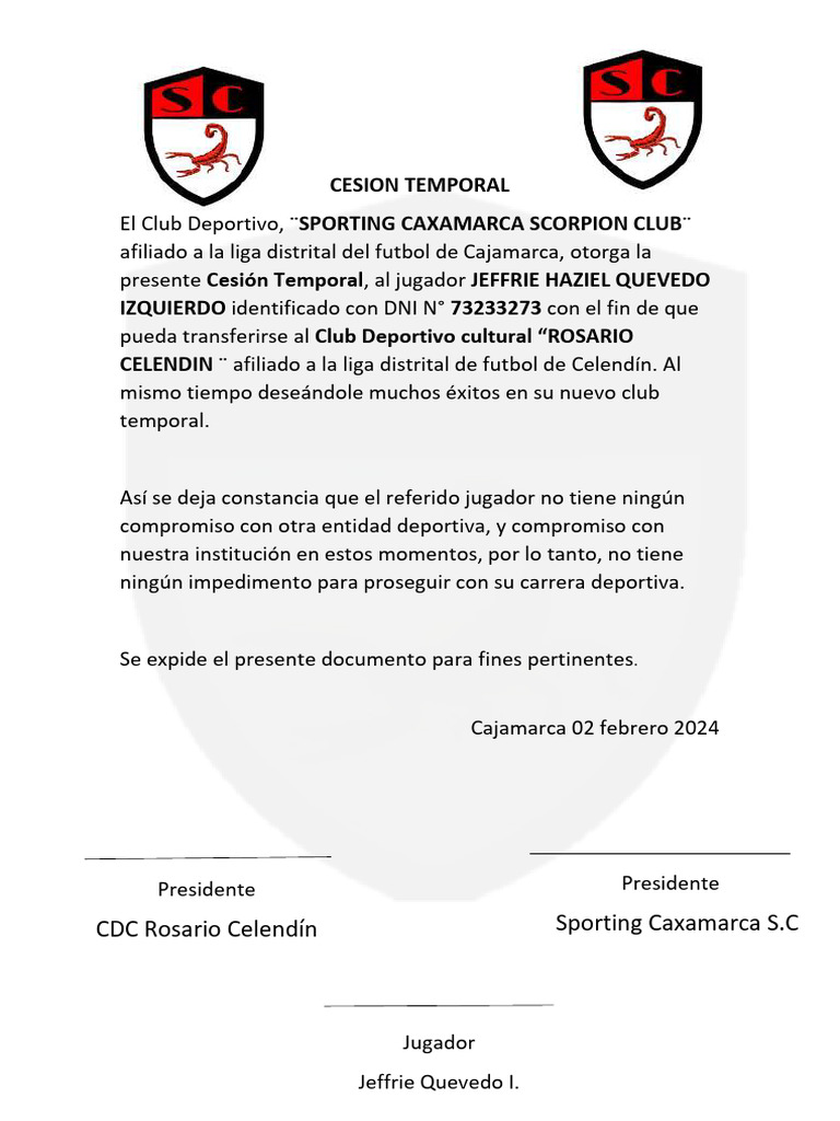 Cesion Temporal | PDF