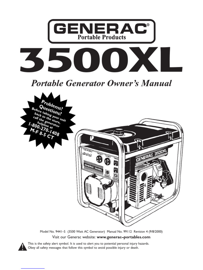 Generac 3500XL Generator | PDF | Alternating Current | Computers