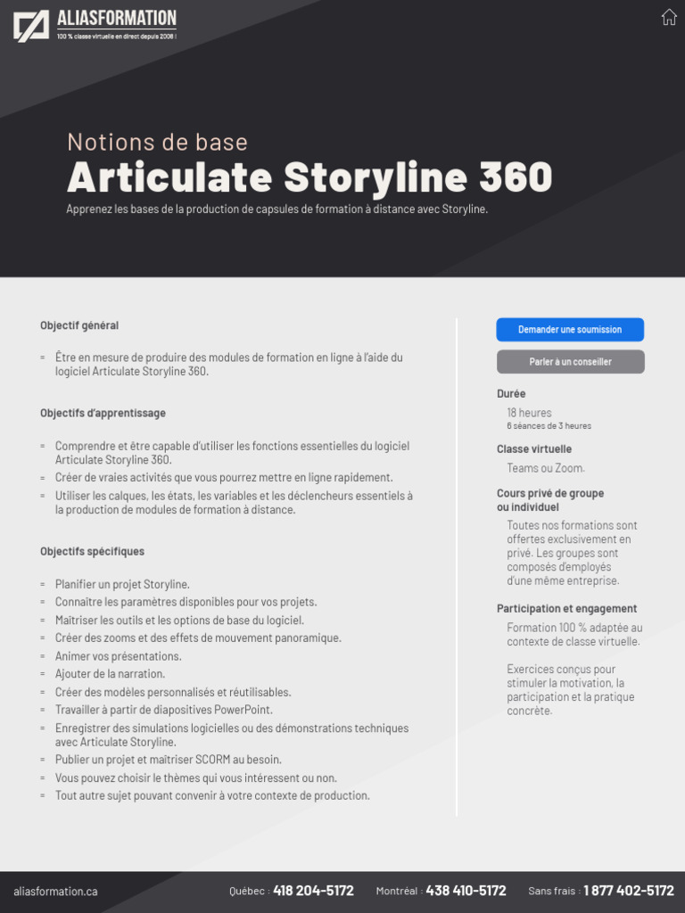 Alias Formation Articulate Storyline Elearning | PDF