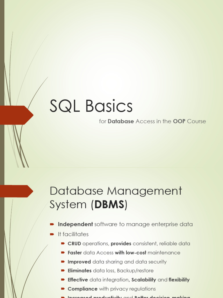 SQL Basics | PDF