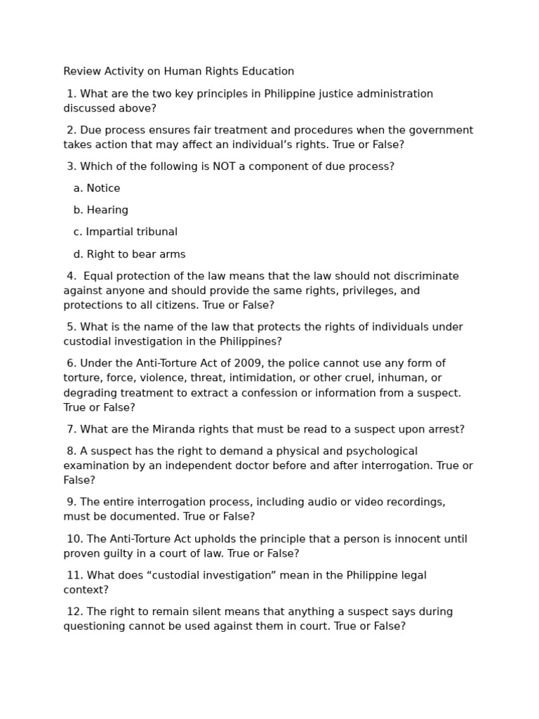 Human Rights Quiz | PDF