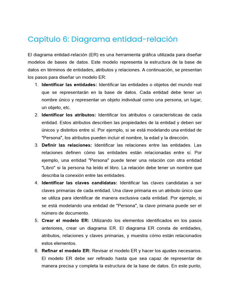 Bases de Datos - Capítulo 6 - Diagrama Entidad-Relación | PDF