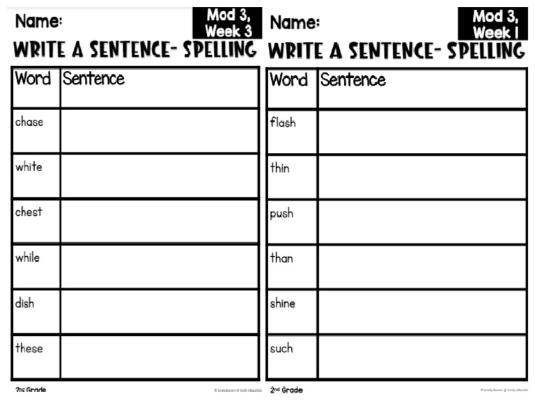 Spelling Sentences | PDF