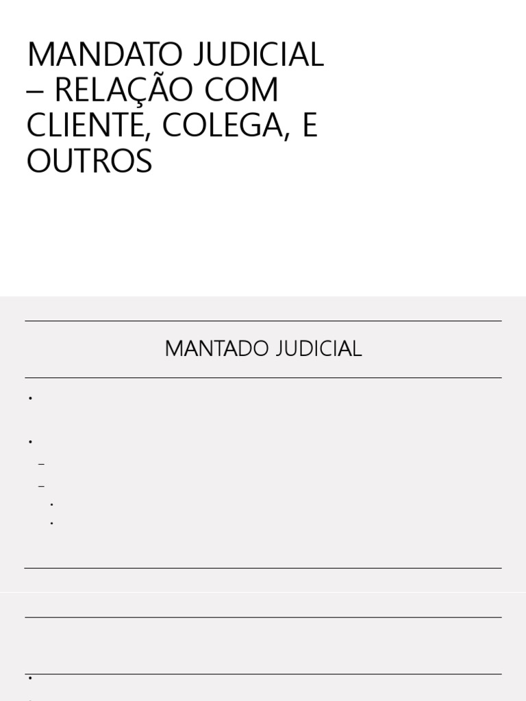MANDADO JUDICIAL - RELAÇÃO COM CLIENTE e COLEGA PDF | PDF
