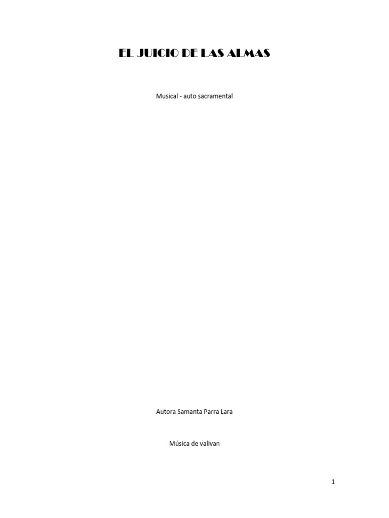 Obra EL Juicio de Las Almas-1 | PDF