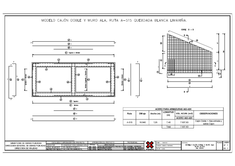 Cod. 18 - Modelo Cajon Doble + Muro Alas - Acero para Armaduras A63-42h | PDF