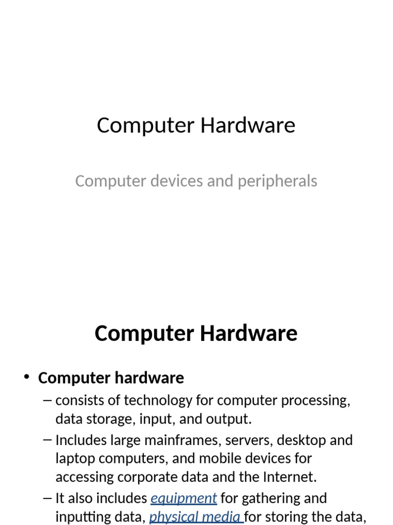 Presentation 2 Computer Hardware | PDF