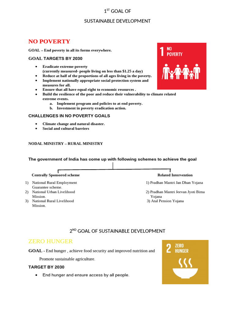 No Poverty: 1 Goal of Sustainable Development | PDF