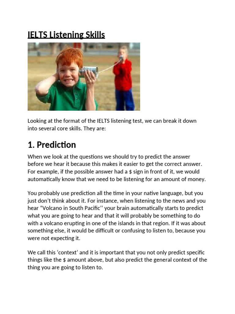 IELTS Listening Skills | PDF