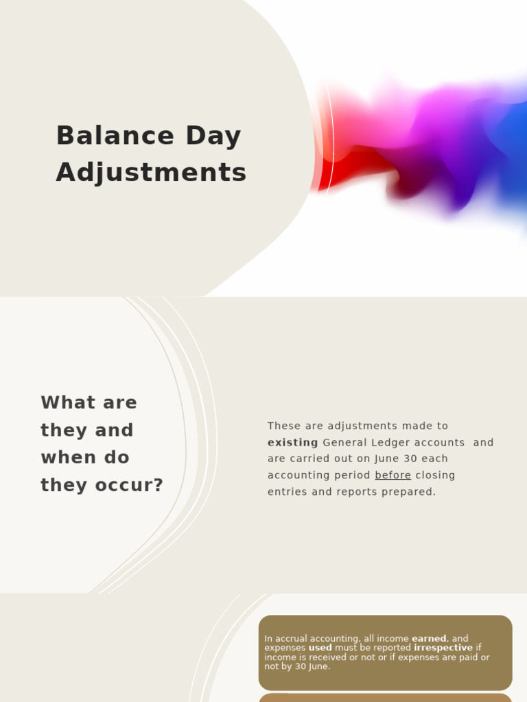 Balance Day Adjustments Student Version - Read-Only | PDF
