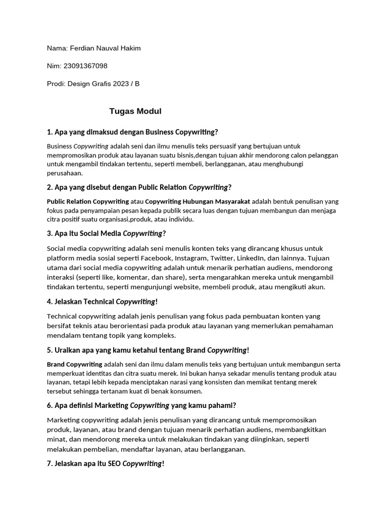 Ferdian Nauval Hakim - Tugas Modul 2 | PDF