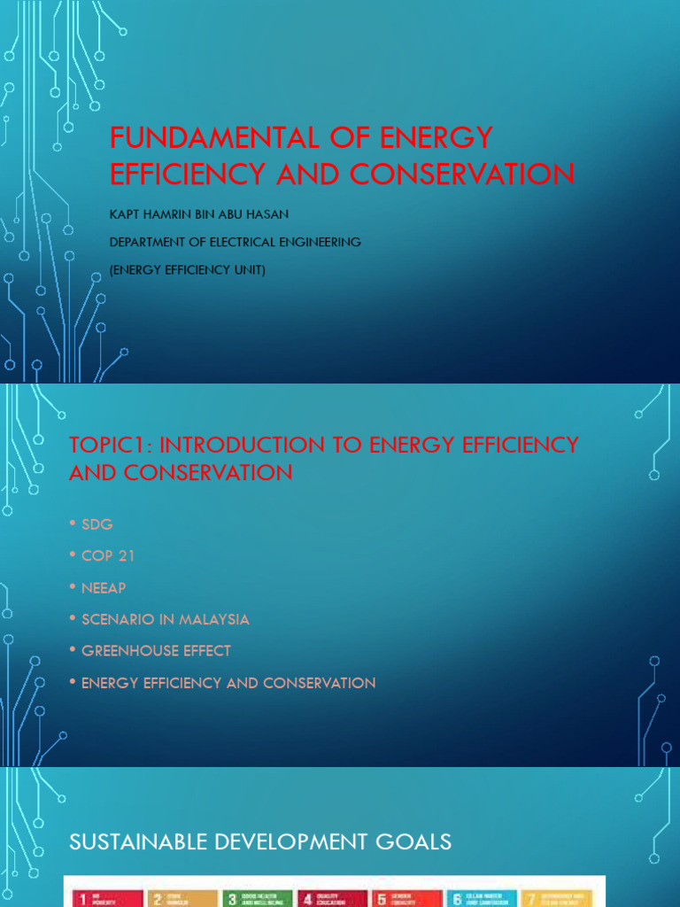 Topic 1 Fundamental of Energy Efficiency and Conservation | PDF ...