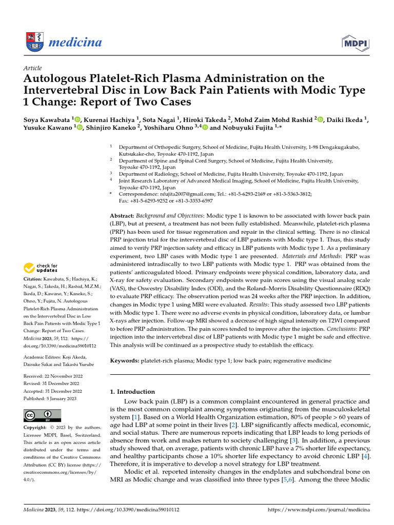 Autologous Platelet-Rich Plasma Administration On | PDF | Platelet ...