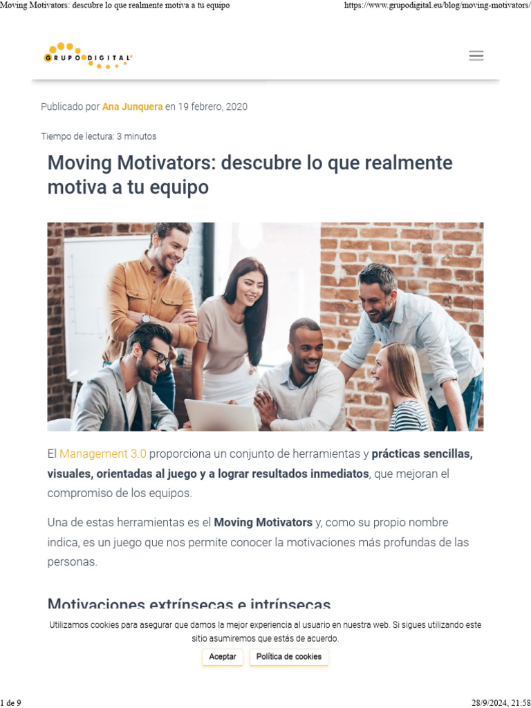 Moving Motivators - Descubre Lo Que Realmente Motiva A Tu Equipo | PDF ...