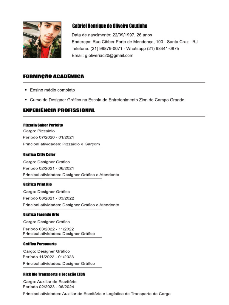 Curriculo Gabriel | PDF