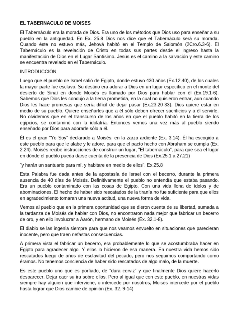 El Tabernaculo de Moises | PDF