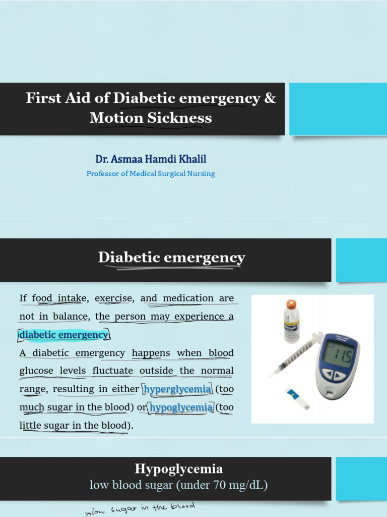 First Aid of Diabetic Emergency - 13 | PDF
