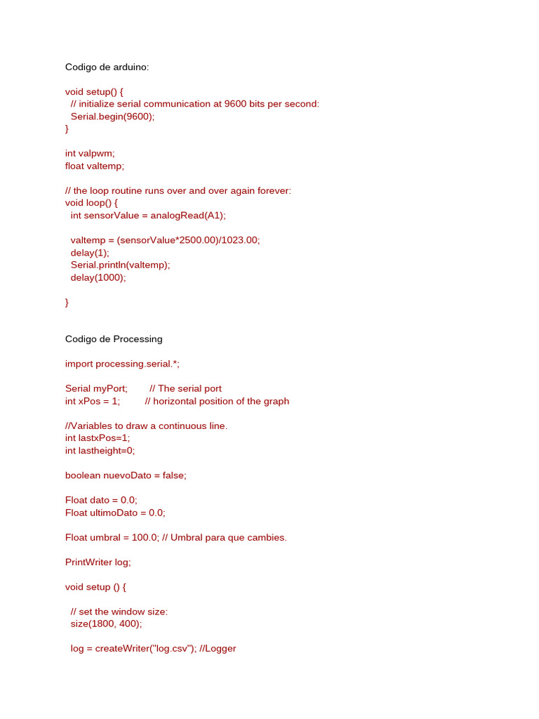 Códigos de Arduino y Processing para Sismografo | PDF