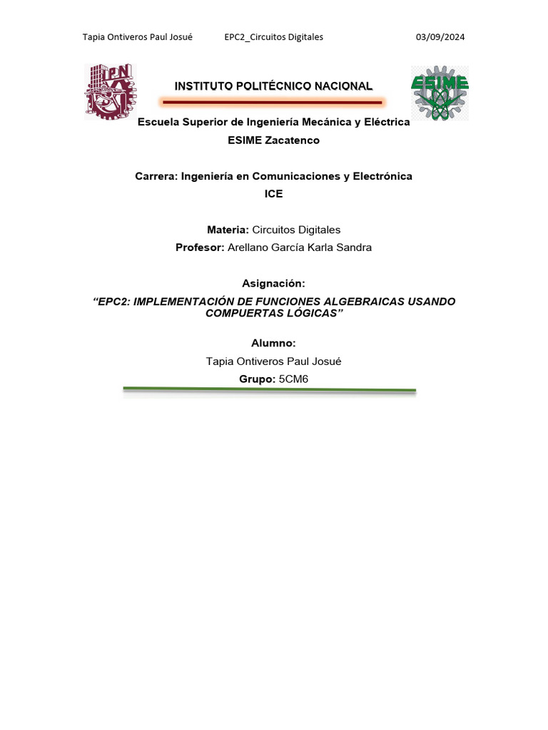 EPC2 CircuitosDig | PDF