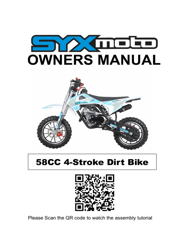 58CC Dirt Bike Owner's Manual | PDF | Brake | Finance & Money Management
