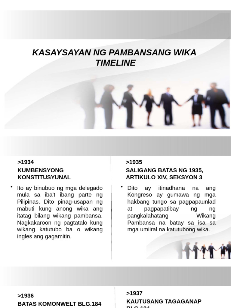 Kasaysayan NG Pambansang Wika | PDF
