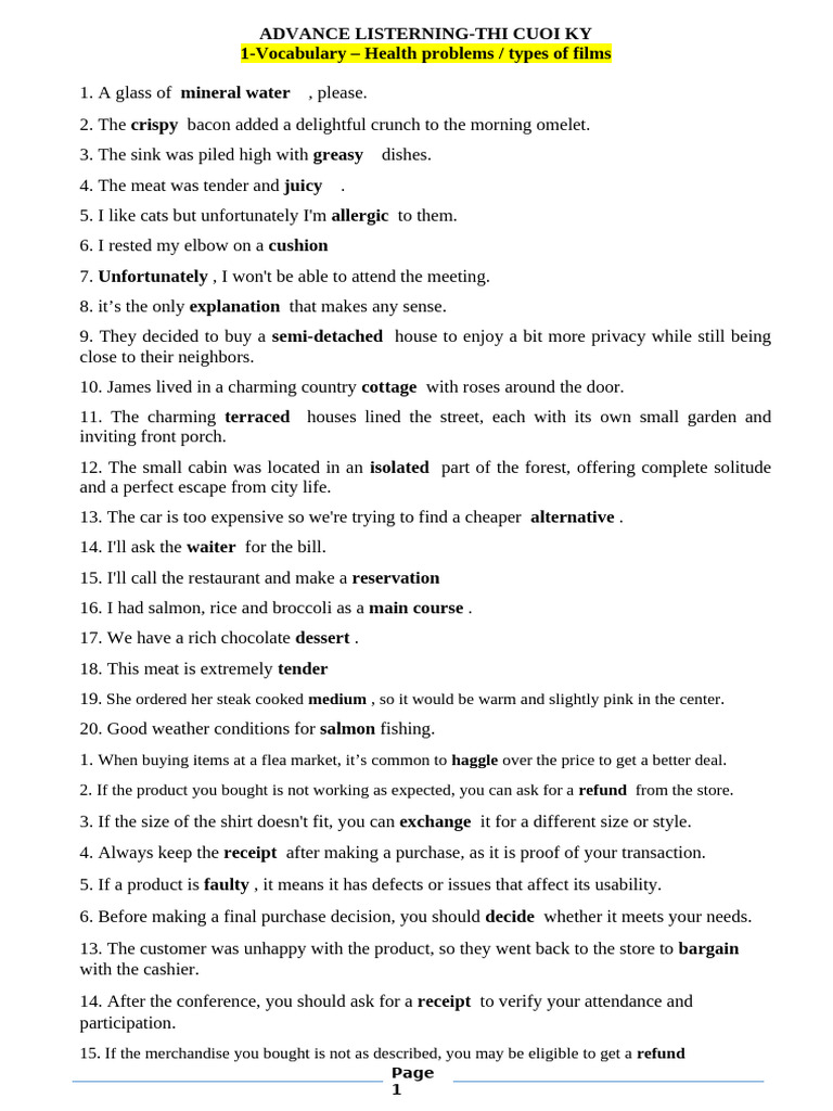 Advance Listening Thi Cuoi Ky | PDF