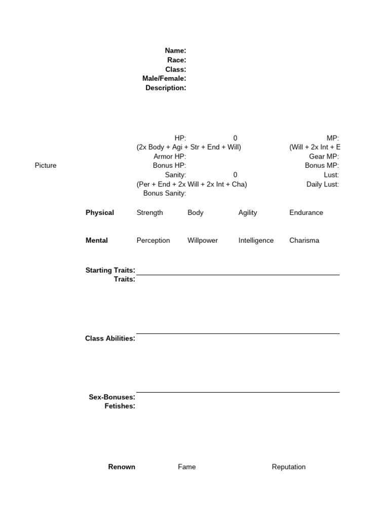 Companions Character Sheet 0.54 | PDF