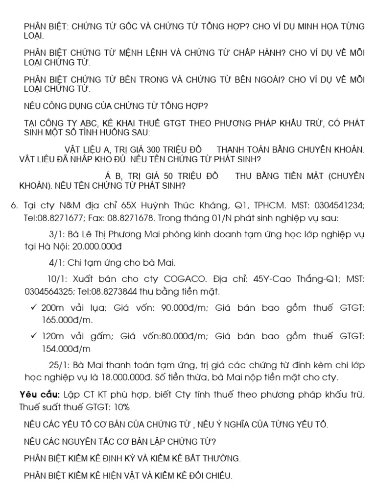 CT-KK (Vi Du, Tinh Huong) | PDF