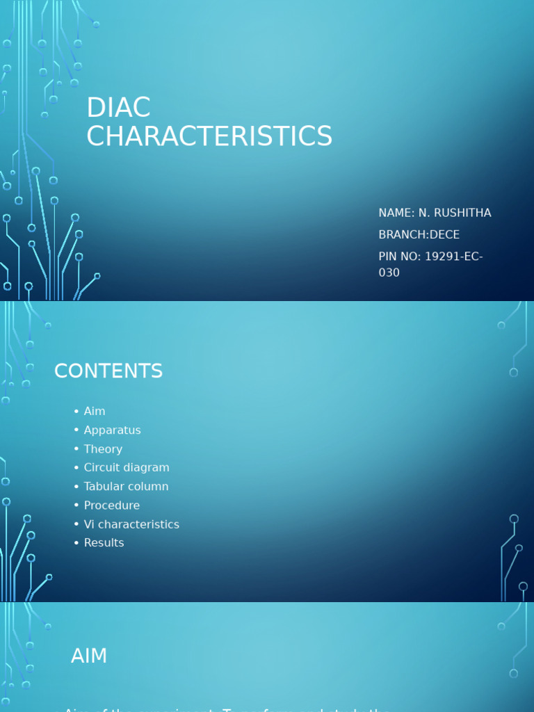 Diac Experiment | PDF