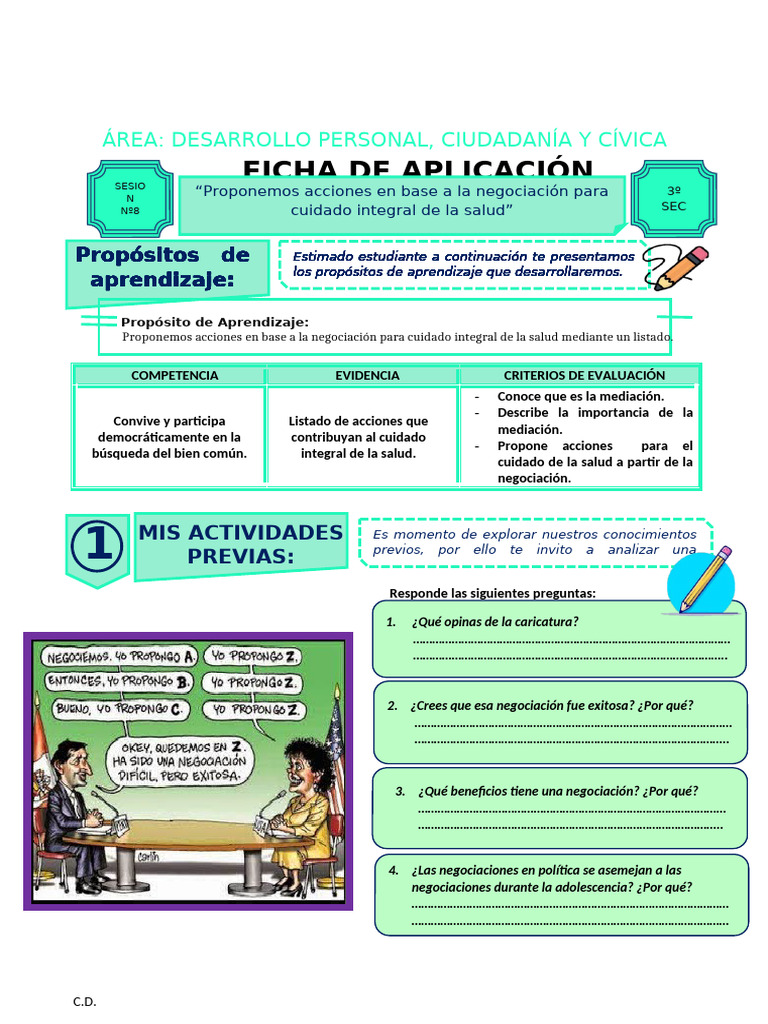 3° Ficha de Aplicación-Sesión8-Sem.4-Exp.2 - DPCC | PDF