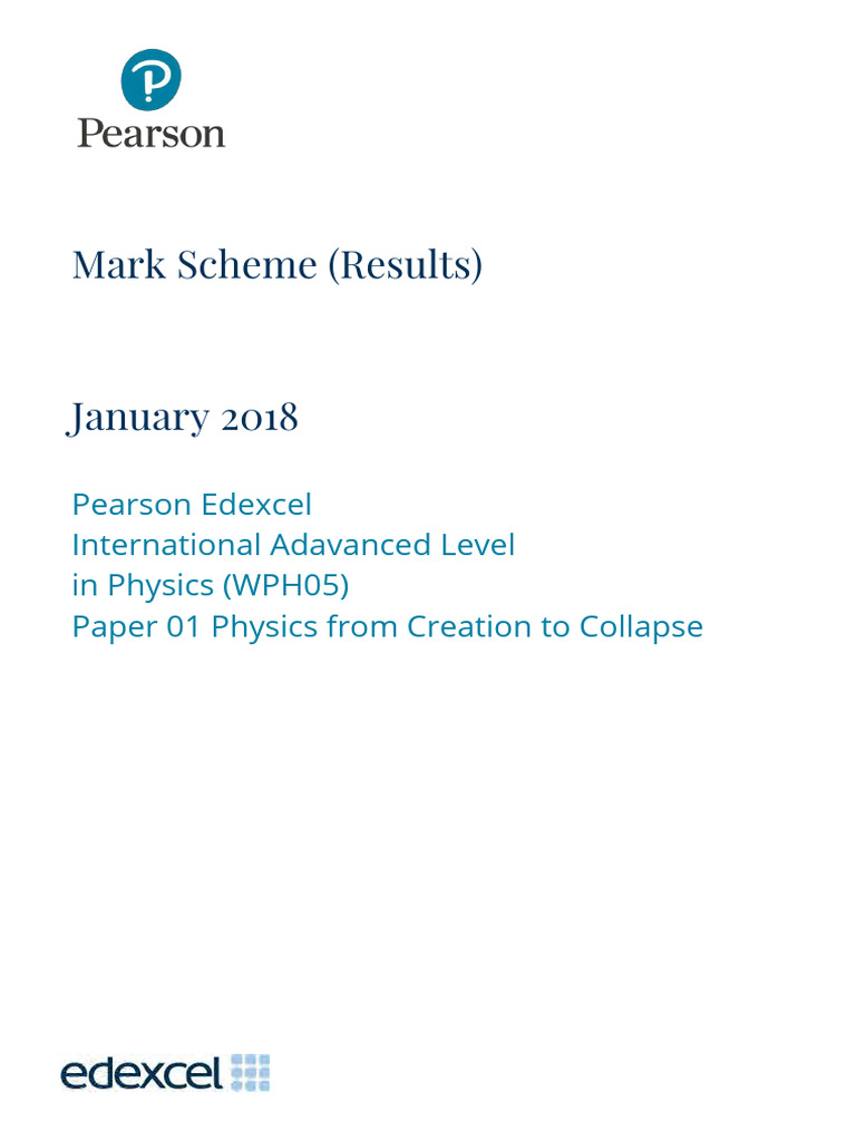 January 2018 (IAL) MS - Unit 5 Edexcel Physics A-Level | PDF