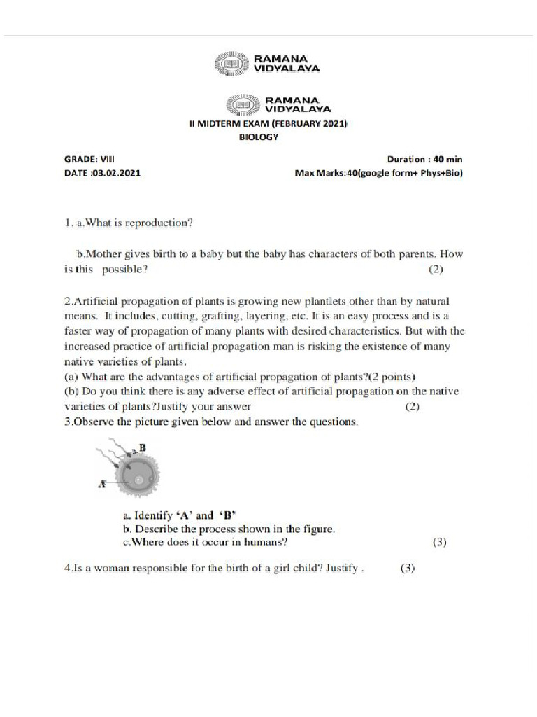 Biology Mid Term2 Exam | PDF