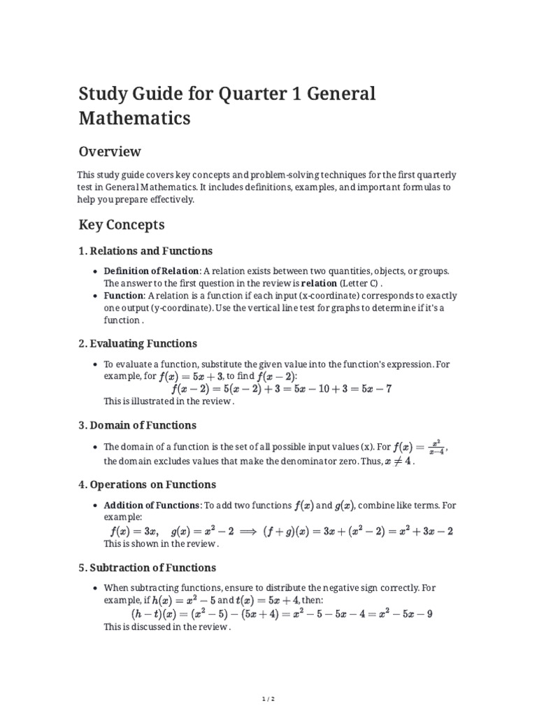 Genmath Q1 Reviewer | PDF
