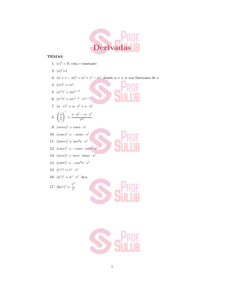 Derivadas | PDF