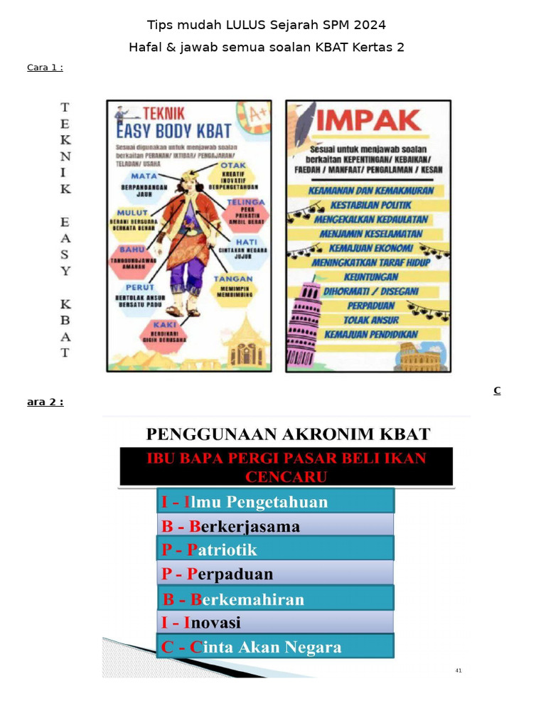 Tips Mudah LULUS Sejarah SPM 2024 | PDF