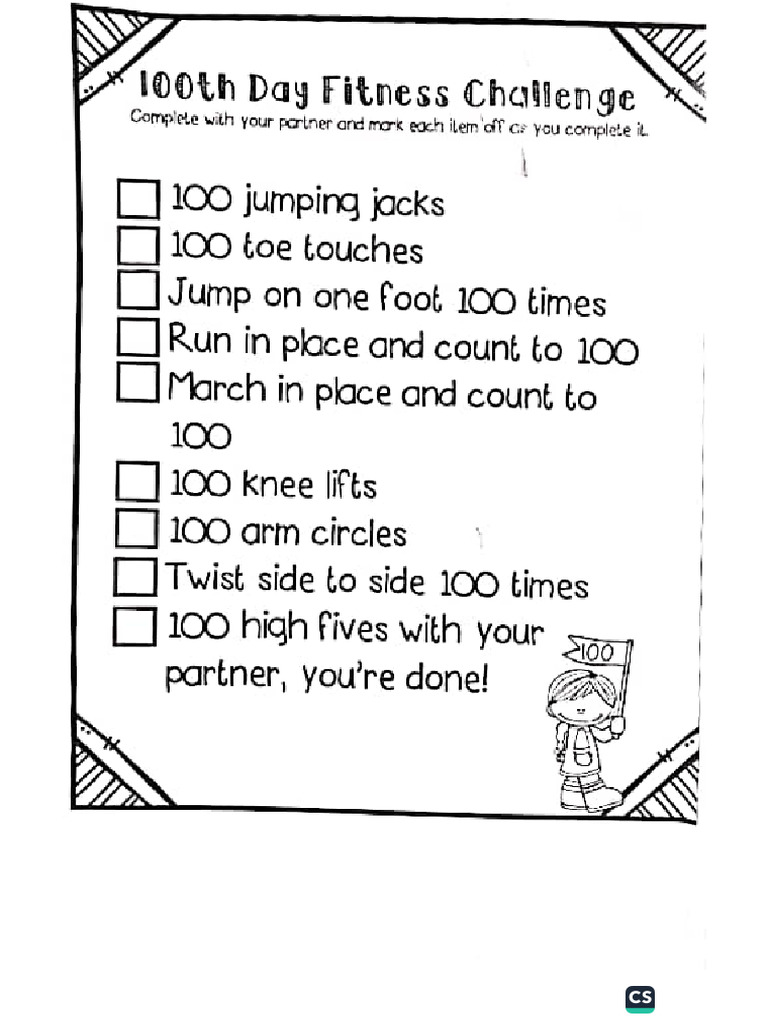 100th Day Fitness Challenge | PDF