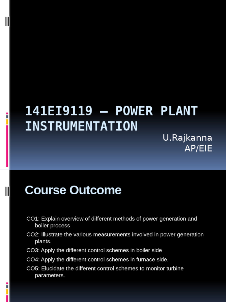 Lecture 1 Power Plant Instrumentation | PDF