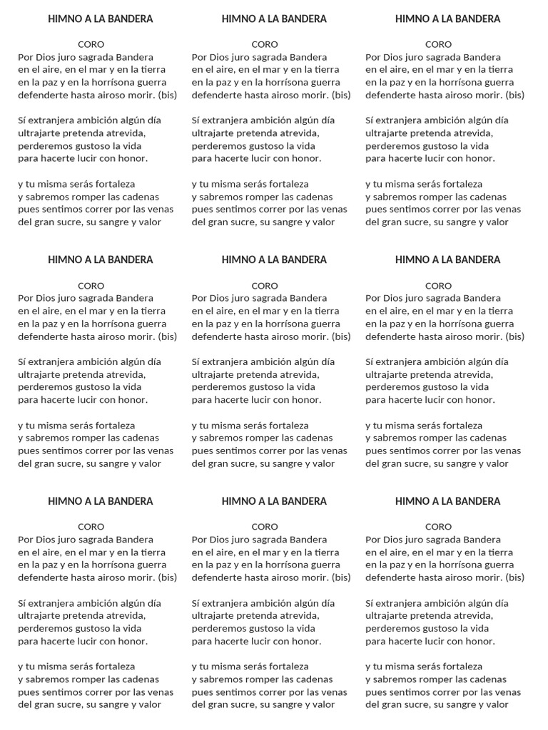 Himno A La Bandera | PDF