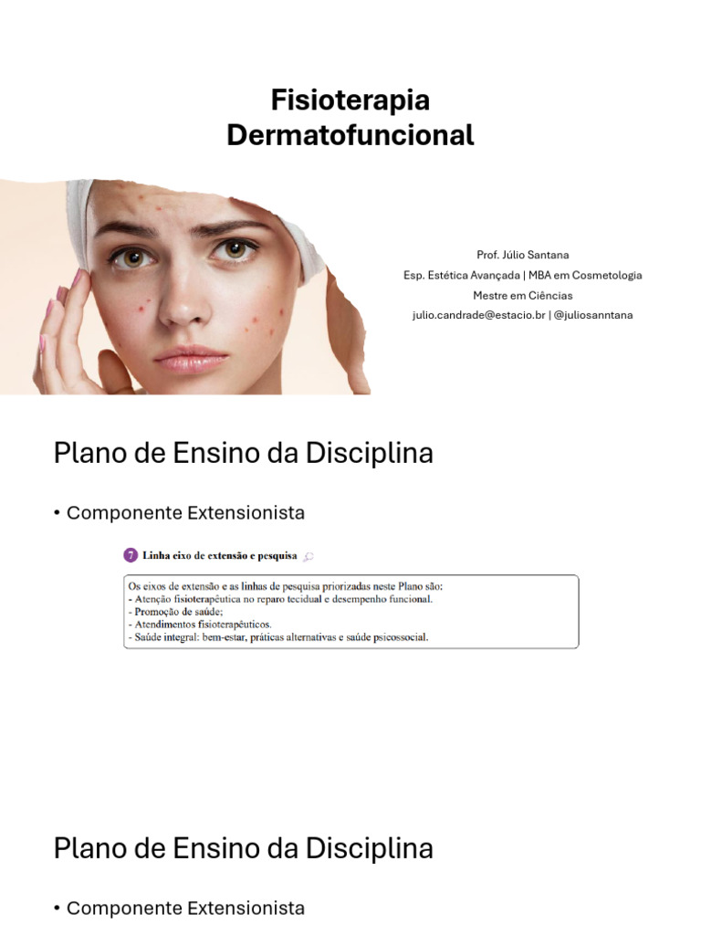 Dermato 1 - Prof. Júlio C Santana | PDF