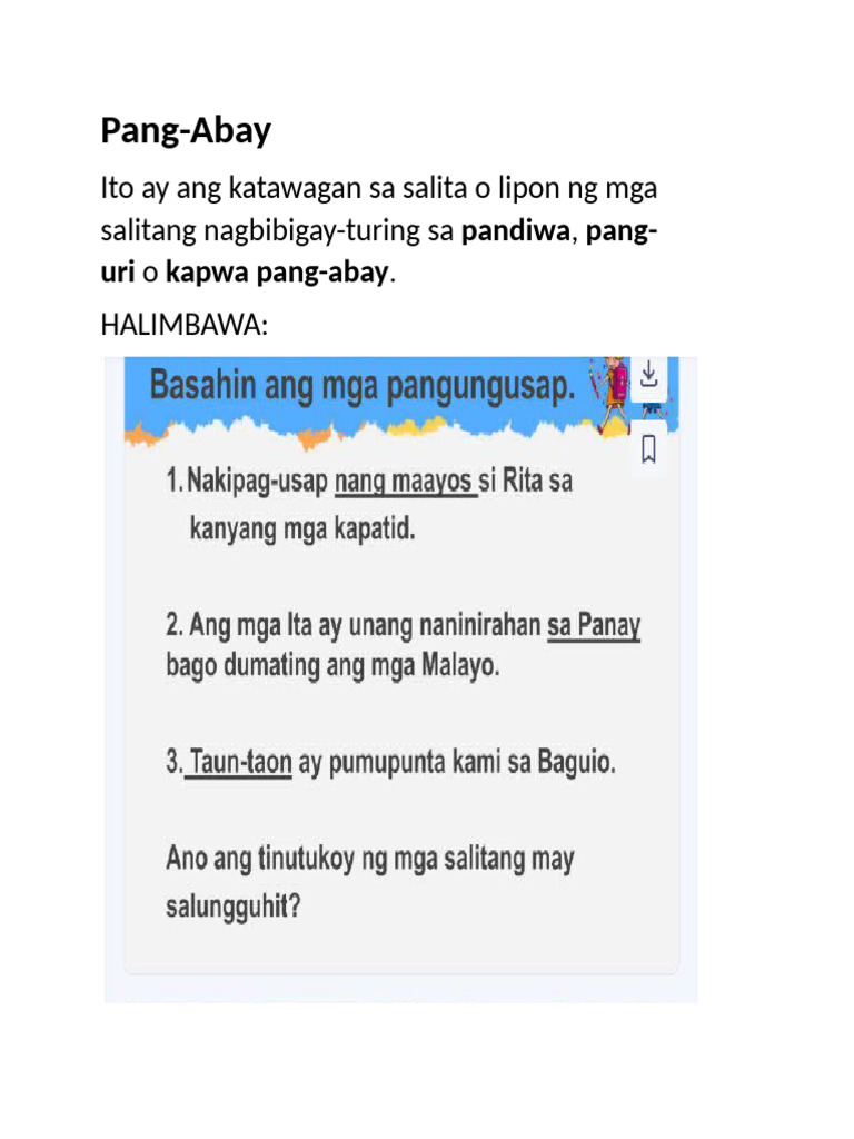 Pang Abay | PDF