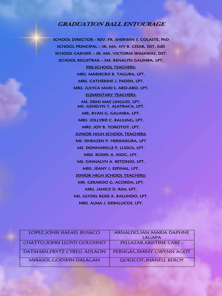 Graduation Ball Entourage | PDF