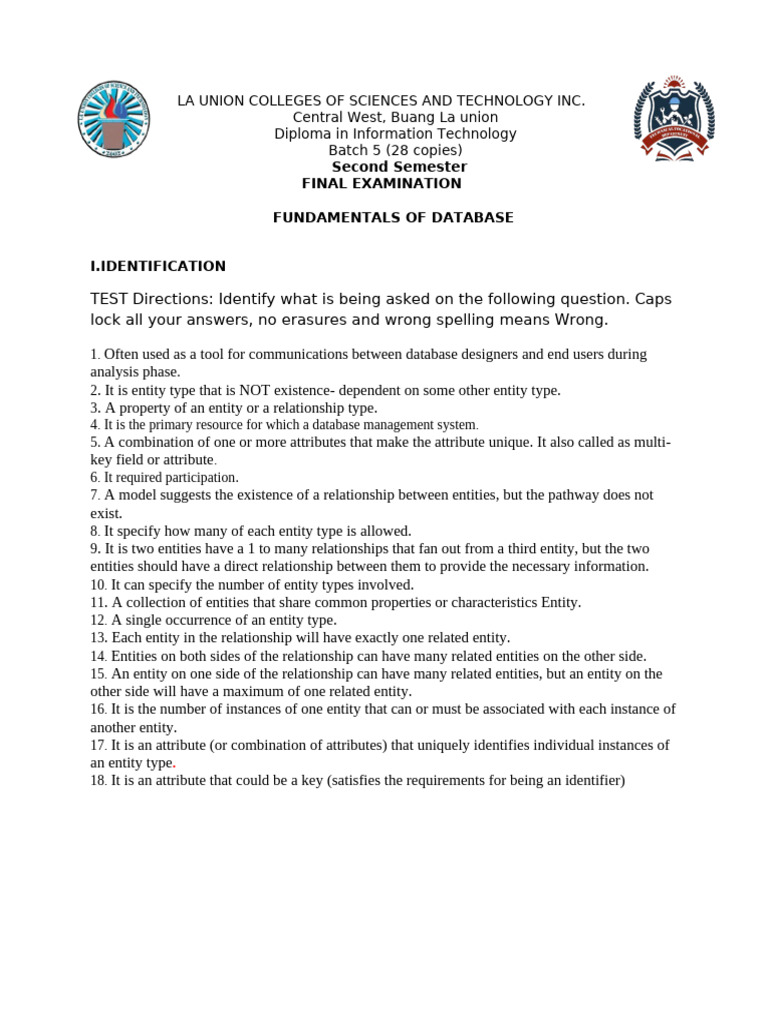 FUNDAMENTALS OF DATABASE Final | PDF | Databases | Information
