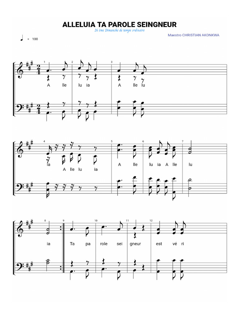 Alleluia Ta Parole Seigneur 20240924 121454 | PDF