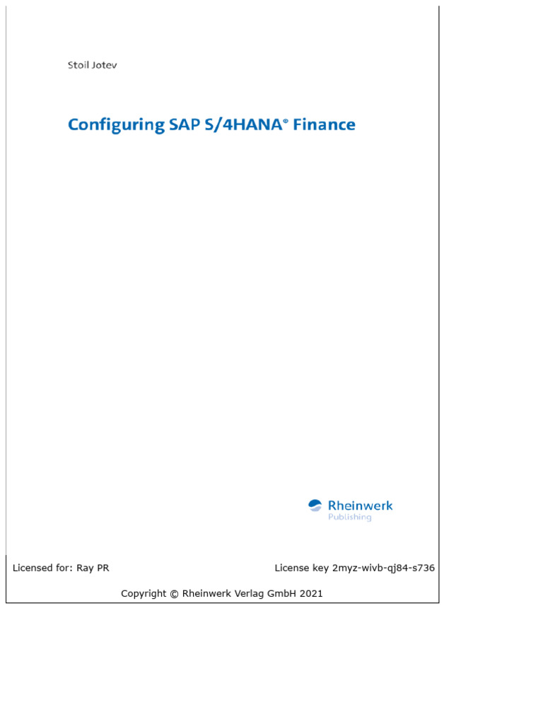 Cofiguring SAP S4HANA Finance | PDF