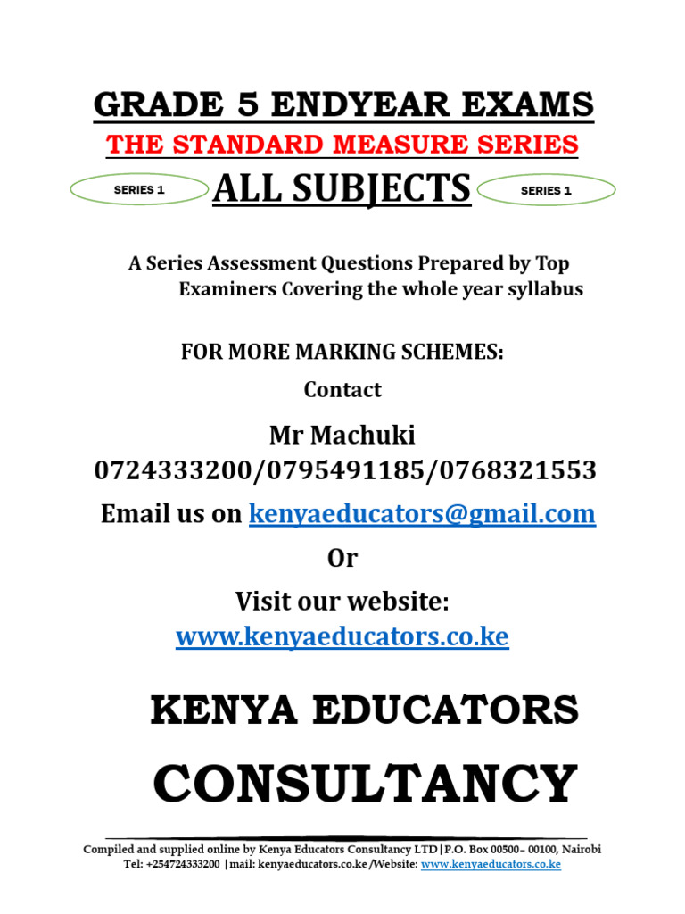 Grade 5 CBC Et3 S1 Exams 2024 1e | PDF | Soil | Rain