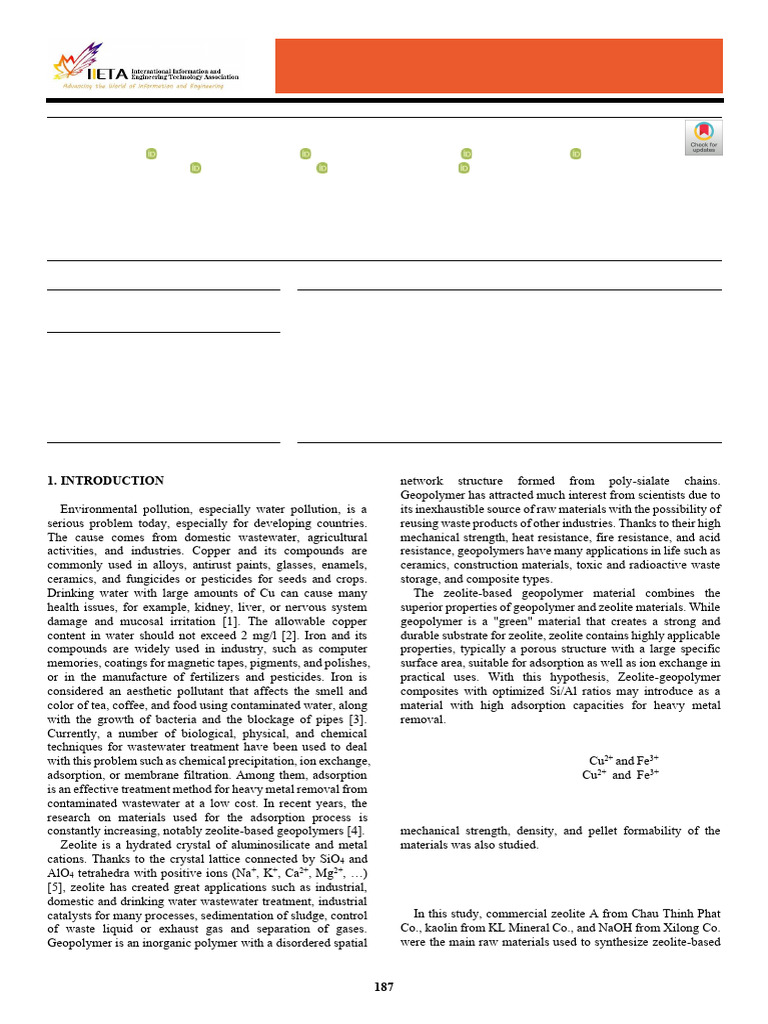 (2023) (IIETA) Synthesis and Characterization of Zeolite-Geopolymer ...