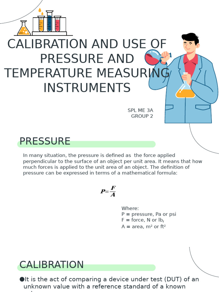 Calibration and Use of Pressure and Temperature Measuring Instruments ...