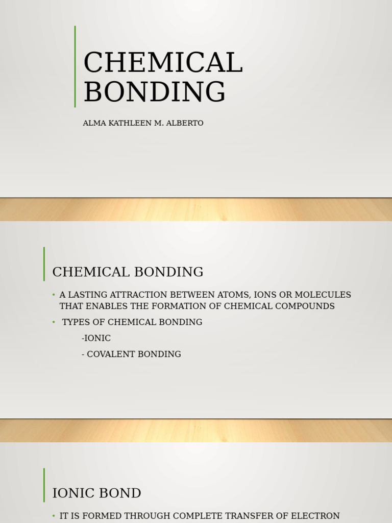 CHEMICAL BONDING Report | PDF