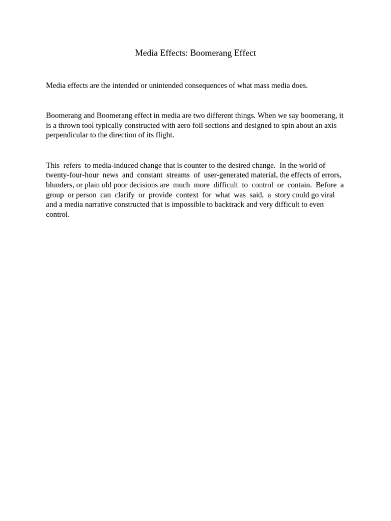 Boomerang Effect | PDF