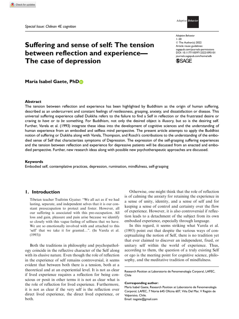 Special Issue Chilean 4E Cognition Suffe | PDF